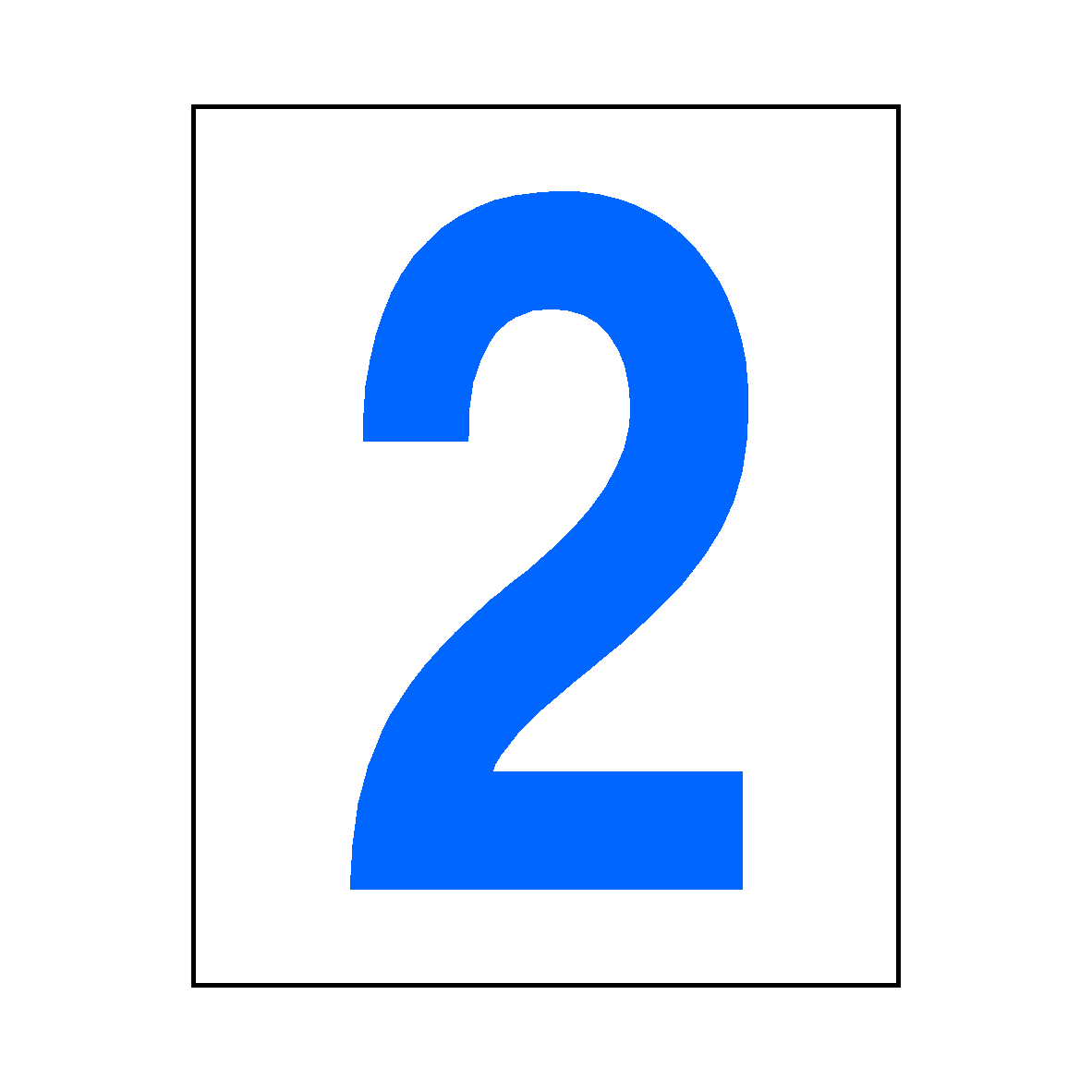 Number 2 Sticker Blue | Safety-Label.co.uk