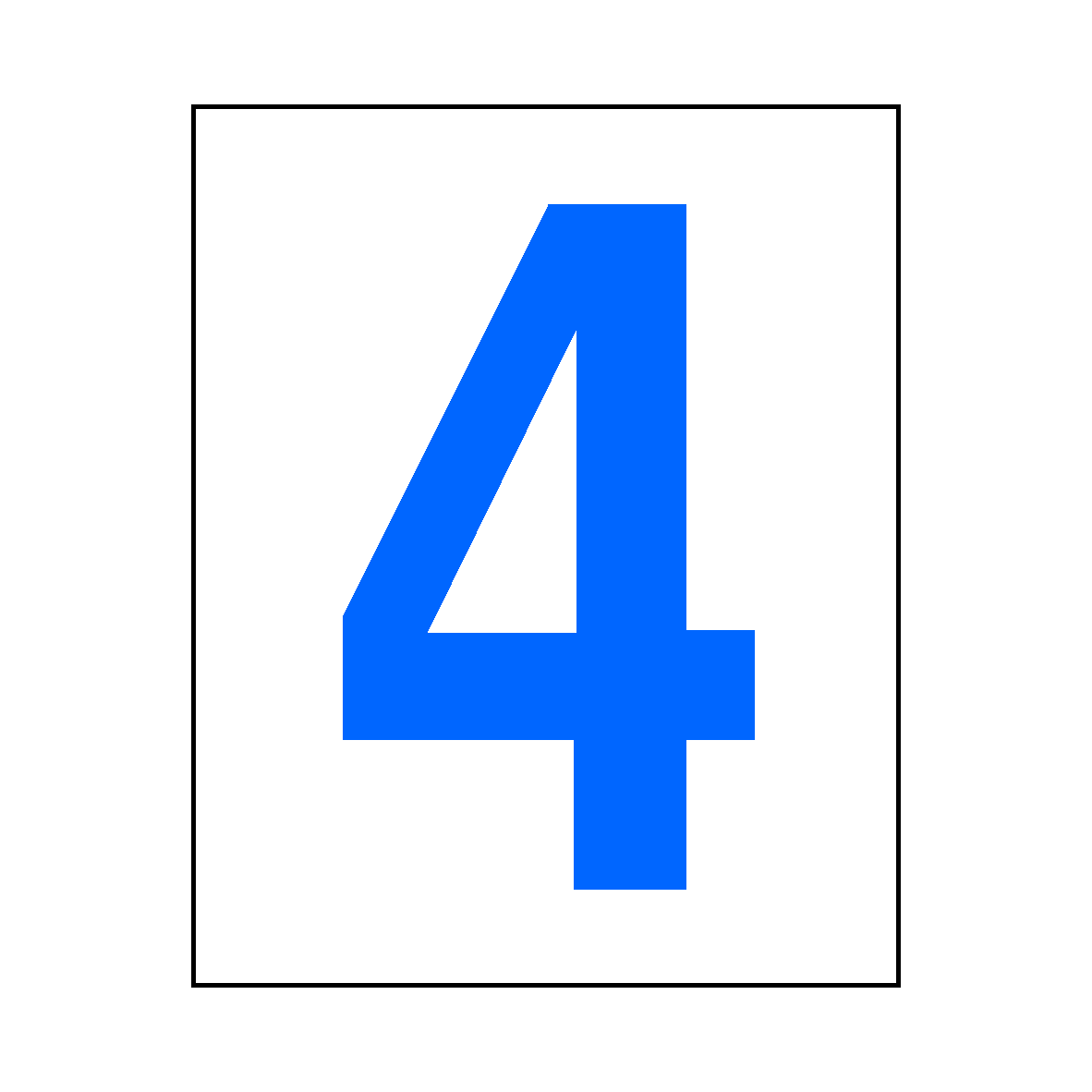 Number 4 Sticker Blue | Safety-Label.co.uk