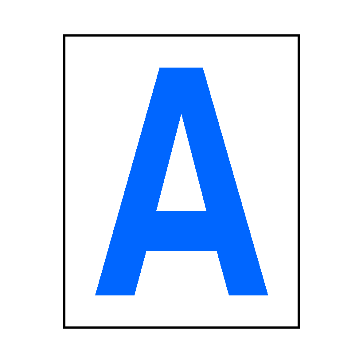 Letter A Sticker Blue | Safety-Label.co.uk