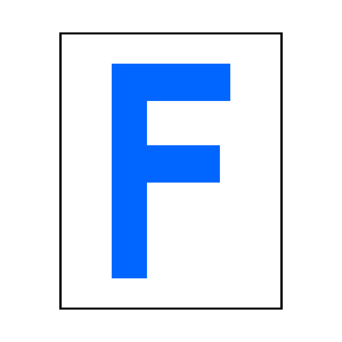 Letter F Sticker Blue | Safety-Label.co.uk