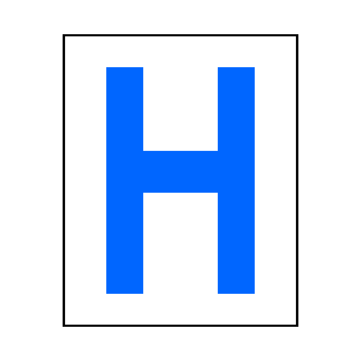 Letter H Sticker Blue | Safety-Label.co.uk