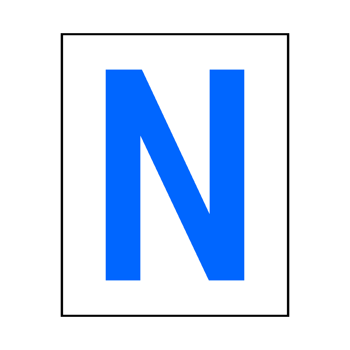 Letter N Sticker Blue | Safety-Label.co.uk