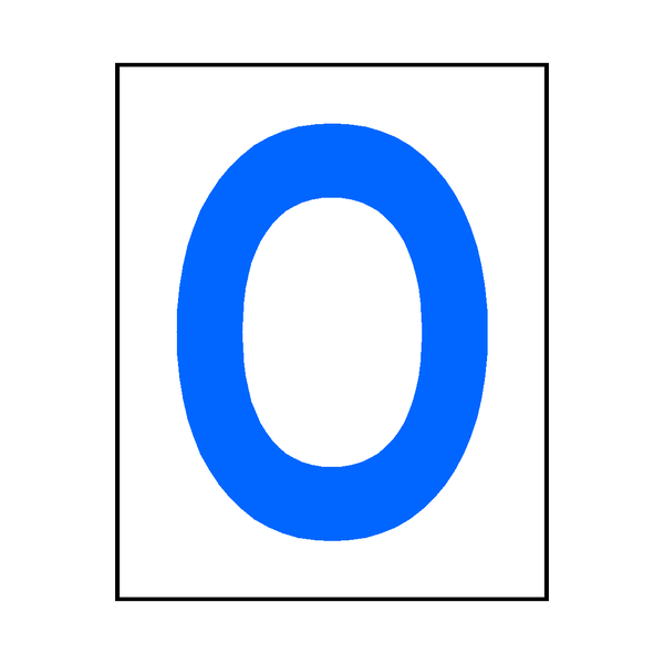 Letter O Sticker Blue | Safety-Label.co.uk