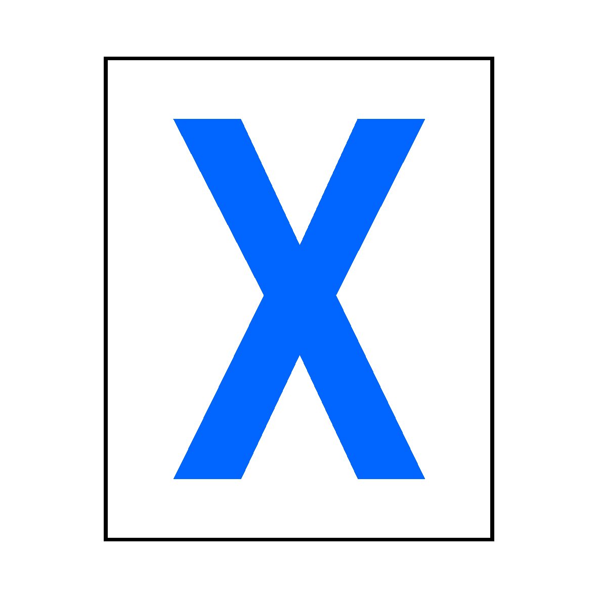 Letter X Sticker Blue | Safety-Label.co.uk