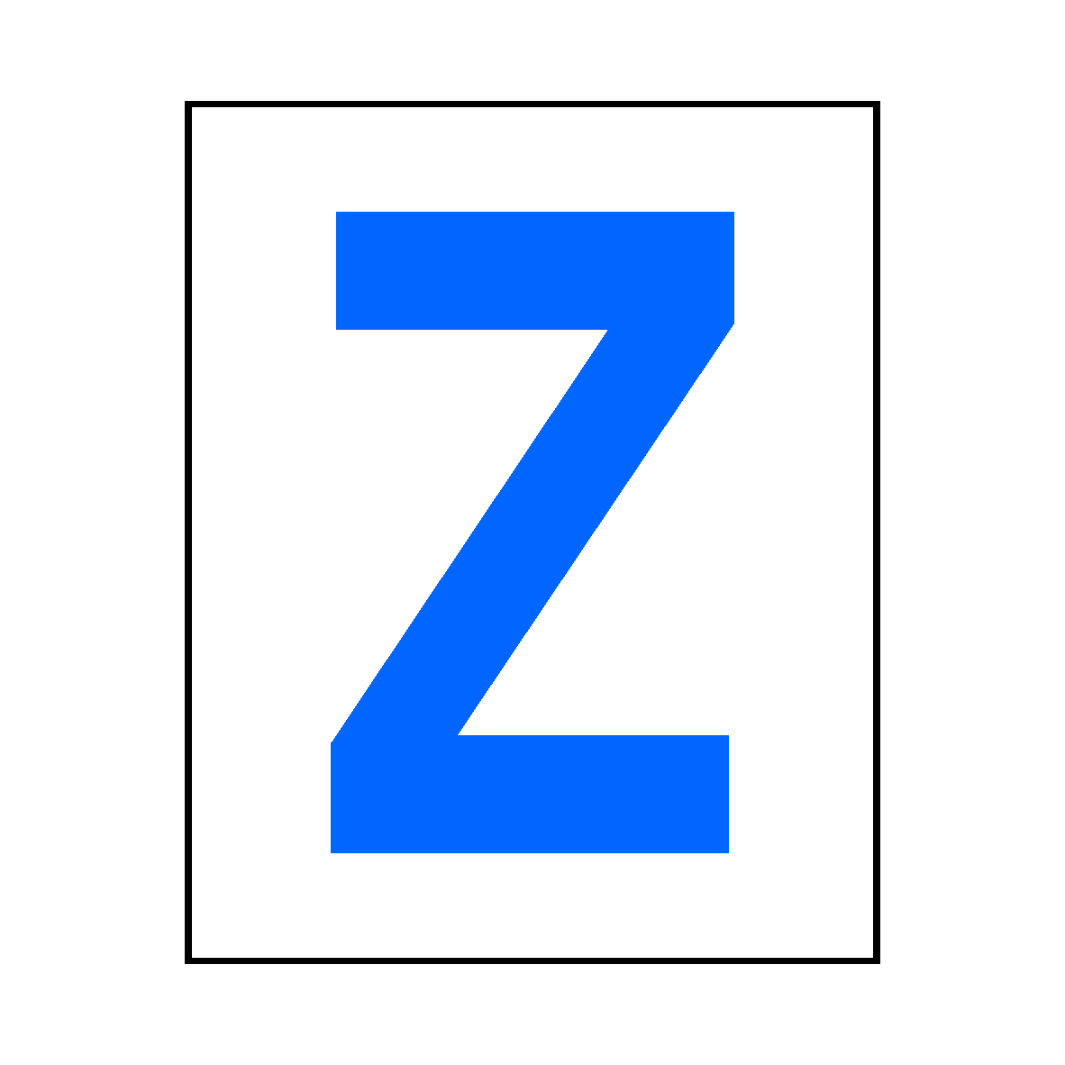 Letter Z Sticker Blue | Safety-Label.co.uk