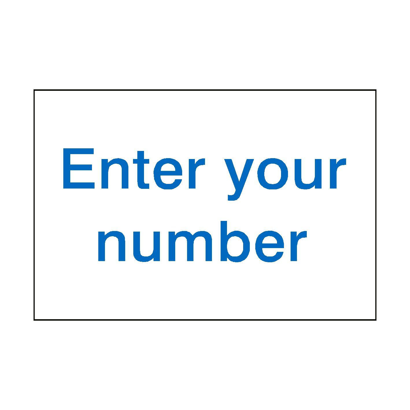Custom Number Sticker Blue | Safety-Label.co.uk