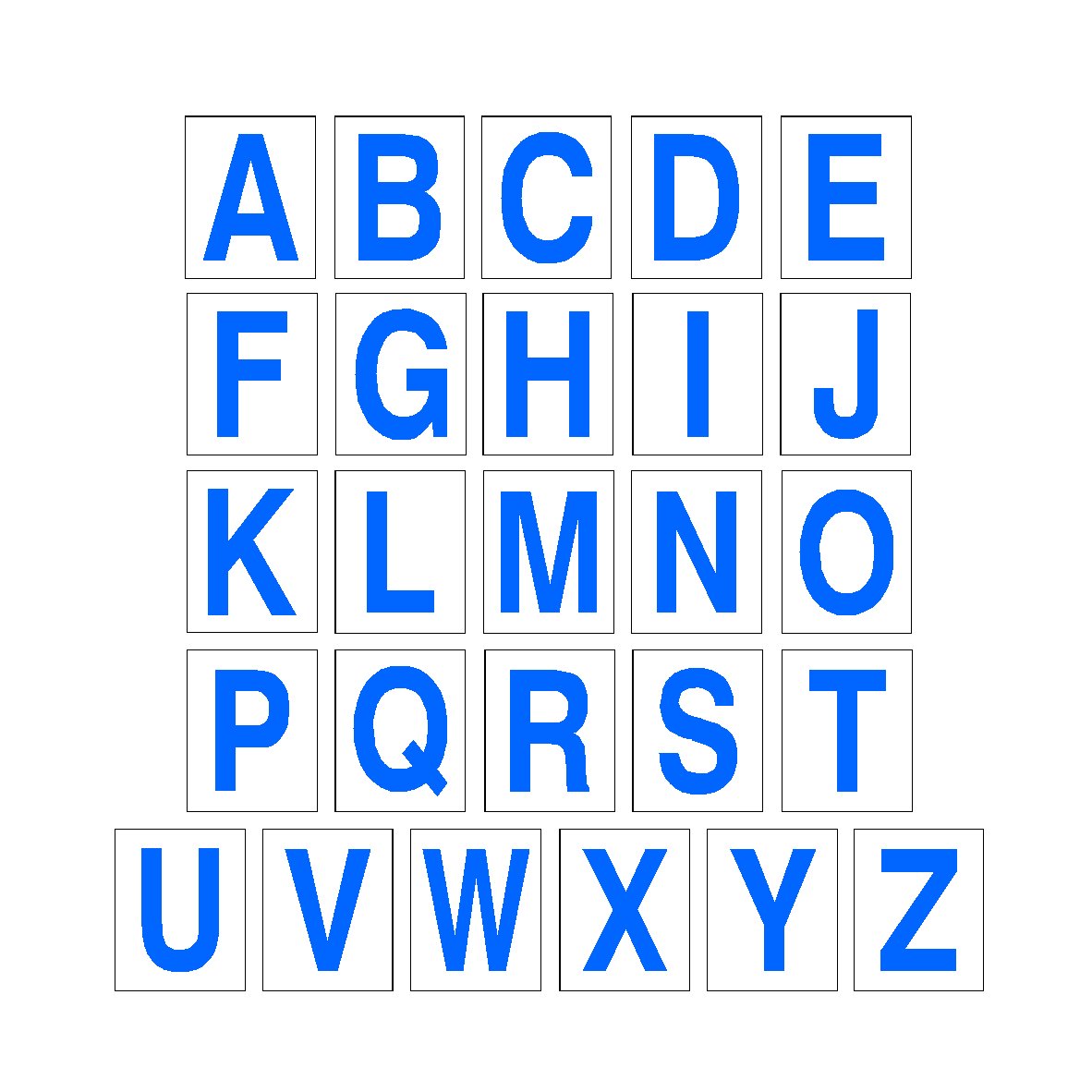 Alphabet Letter Sticker Pack Blue | Safety-Label.co.uk