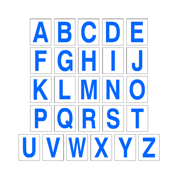 Alphabet Letter Sticker Pack Blue | Safety-Label.co.uk