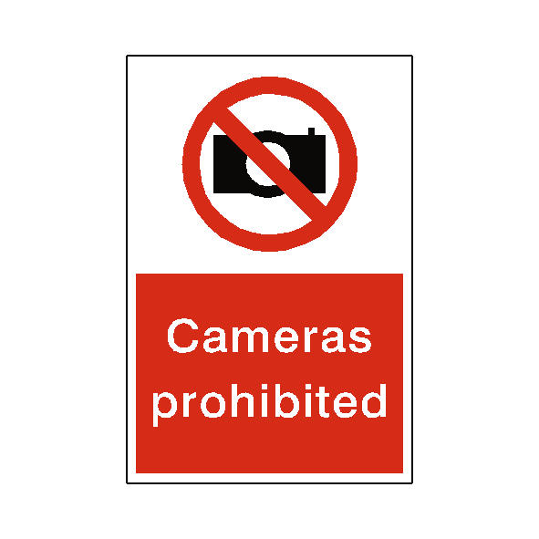 Cameras Prohibited Sticker | Safety-Label.co.uk
