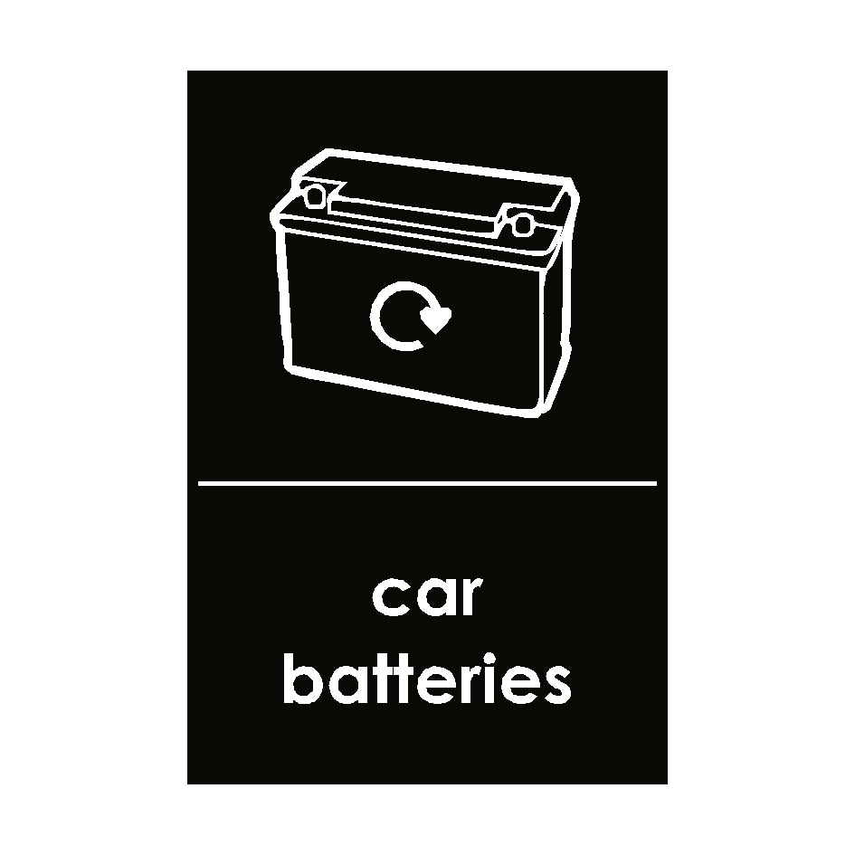 Car Batteries Waste Sticker | Safety-Label.co.uk