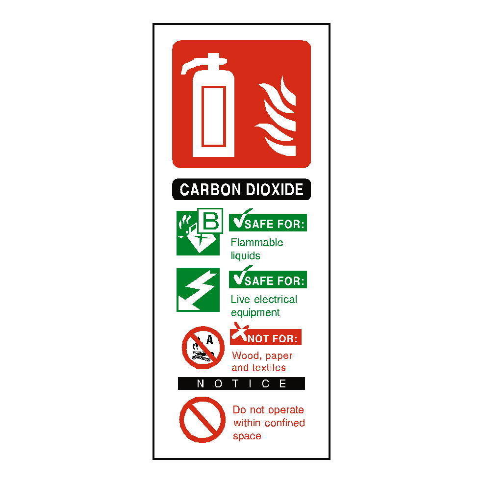 CO2 Fire Extinguisher Sign | Safety-Label.co.uk
