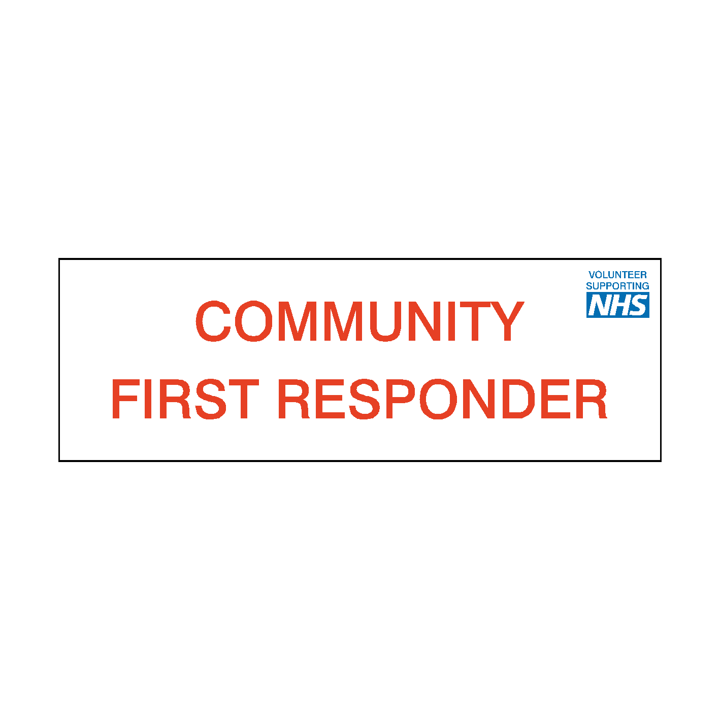 Community First Responder NHS Sticker | Safety-Label.co.uk
