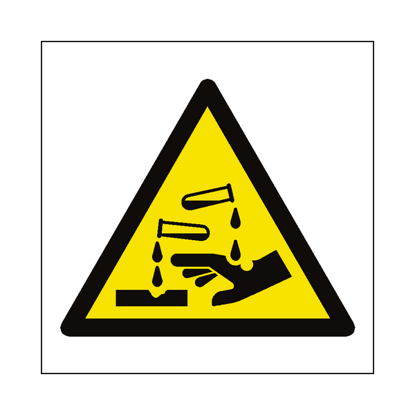 Corrosive Hazard Symbol Label