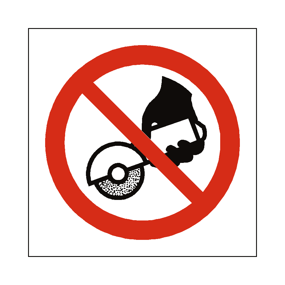 Do Not Use Hand Held Grinding Symbol Sign | Safety-Label.co.uk