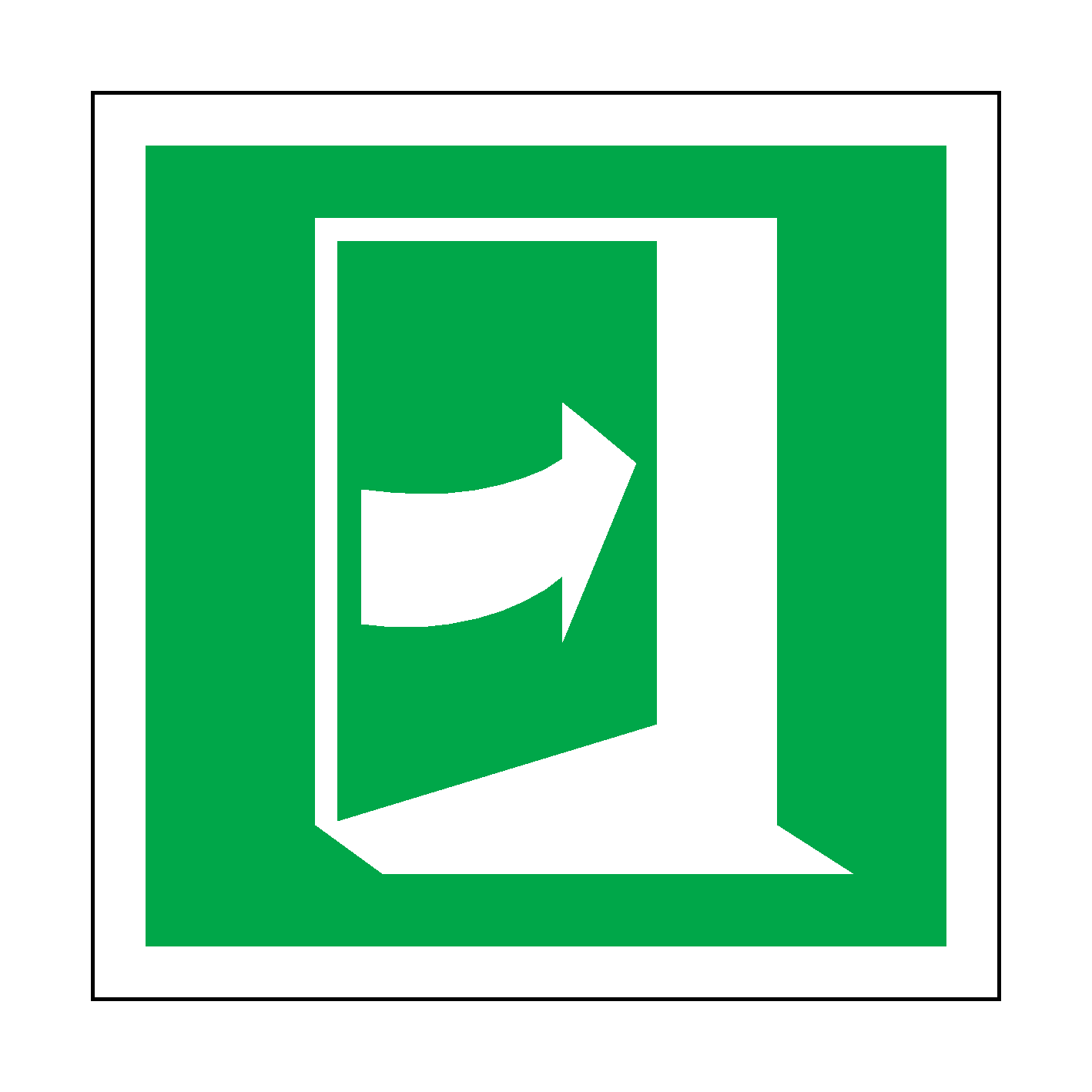 Door Opens By Pushing Right Hand Side Symbol Sign | Safety-Label.co.uk