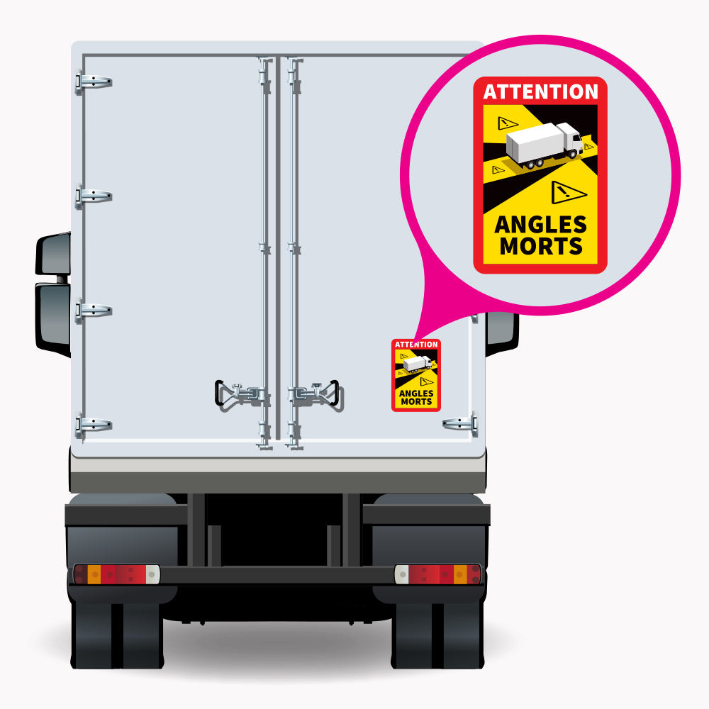 Blind Spot Angles Morts Truck Magnetic Sign | Safety-Label.co.uk