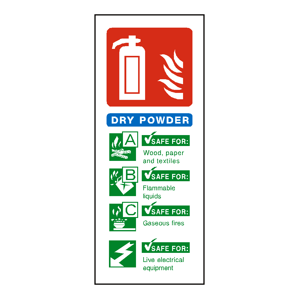 Dry Powder Fire Extinguisher Label | Safety-Label.co.uk