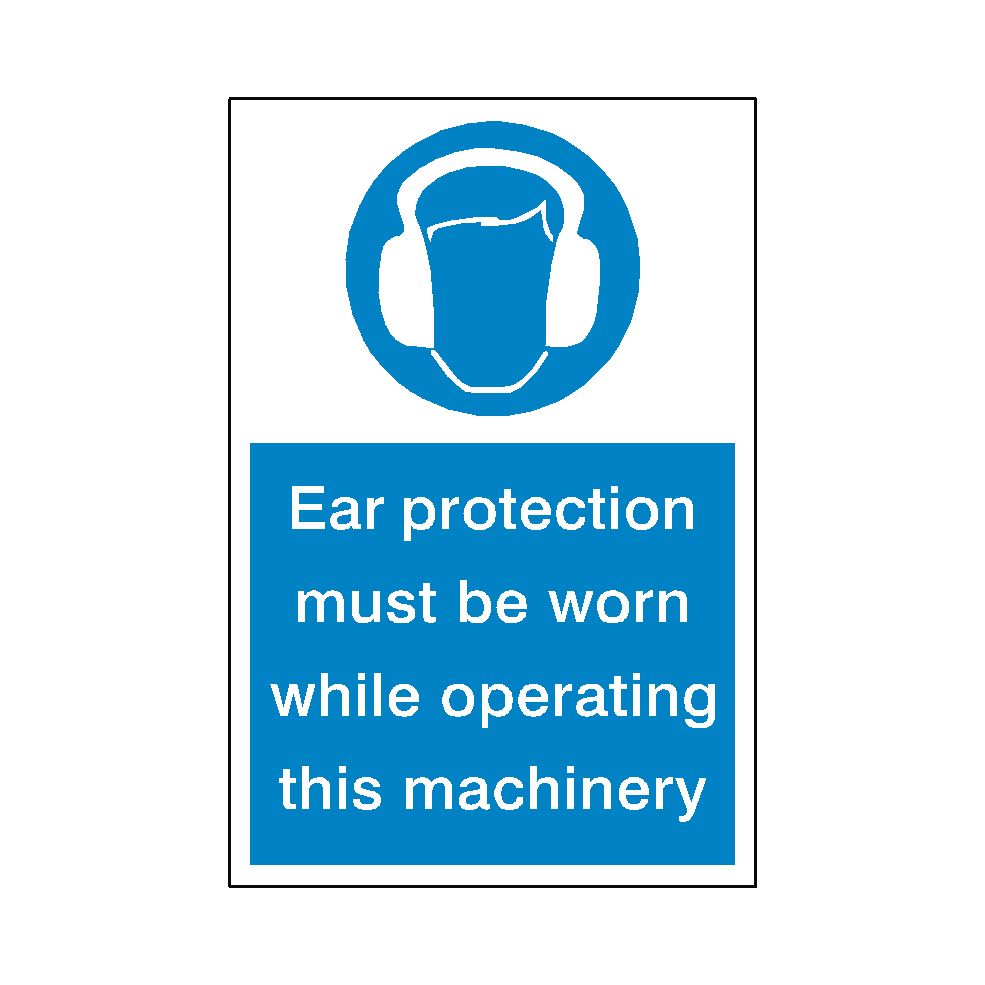 Ear Protection Machinery Sticker | Safety-Label.co.uk