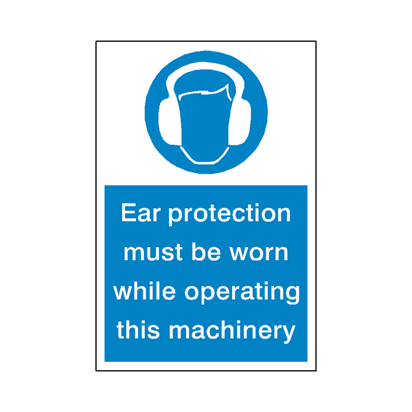 Ear Protection Machinery Sticker | Safety-Label.co.uk