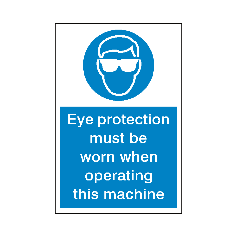 Eye Protection Machinery Sticker | Safety-Label.co.uk