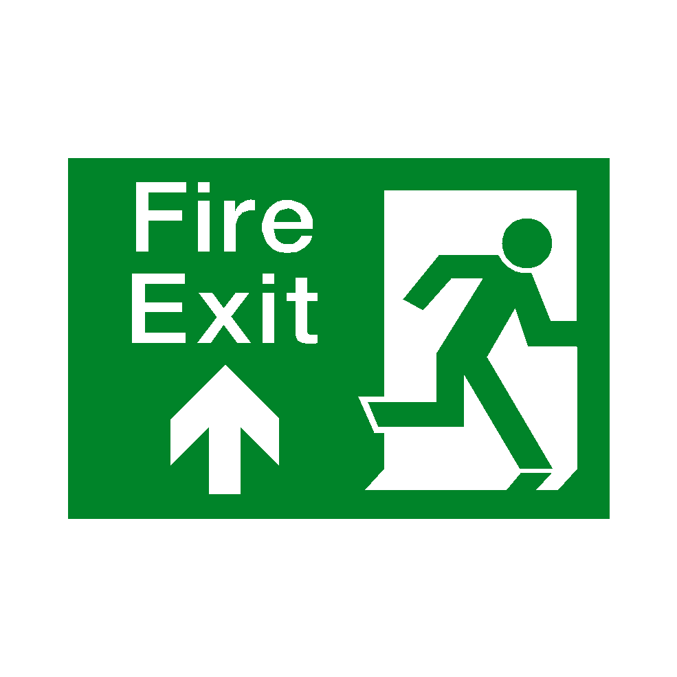 Fire Exit Arrow Up Sign | Safety-Label.co.uk
