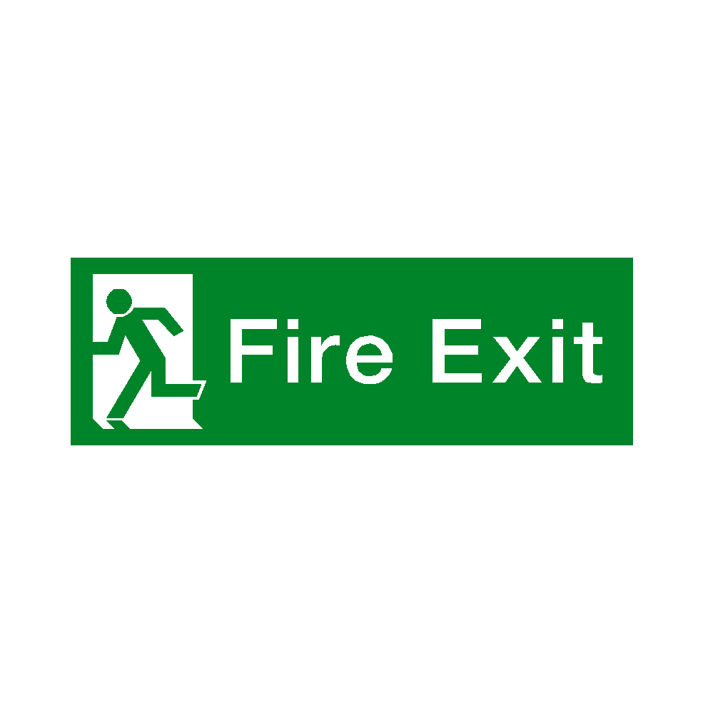 Fire Exit Left HSE Sticker | Safety-Label.co.uk
