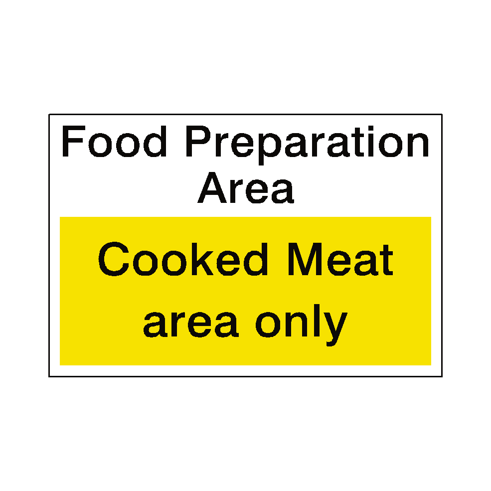 Cooked Meat Area Sticker | Safety-Label.co.uk