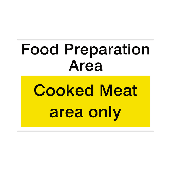 Cooked Meat Area Sticker | Safety-Label.co.uk