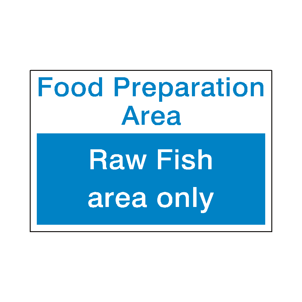 Food Prep Raw Fish Sticker | Safety-Label.co.uk