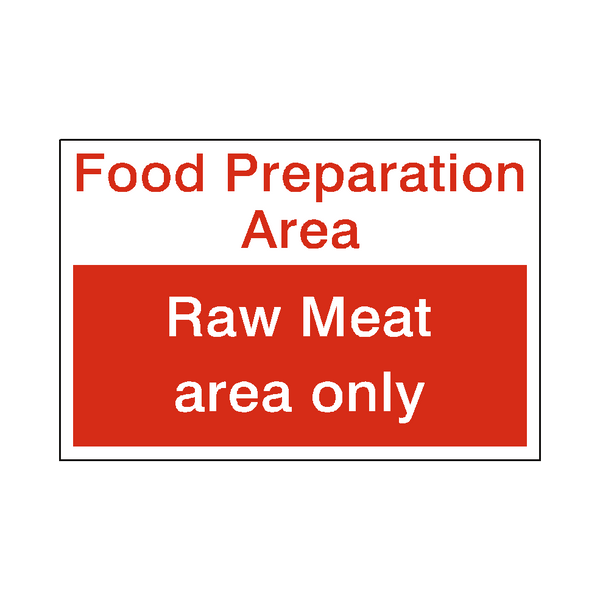 Raw Meat Area Sticker | Safety-Label.co.uk