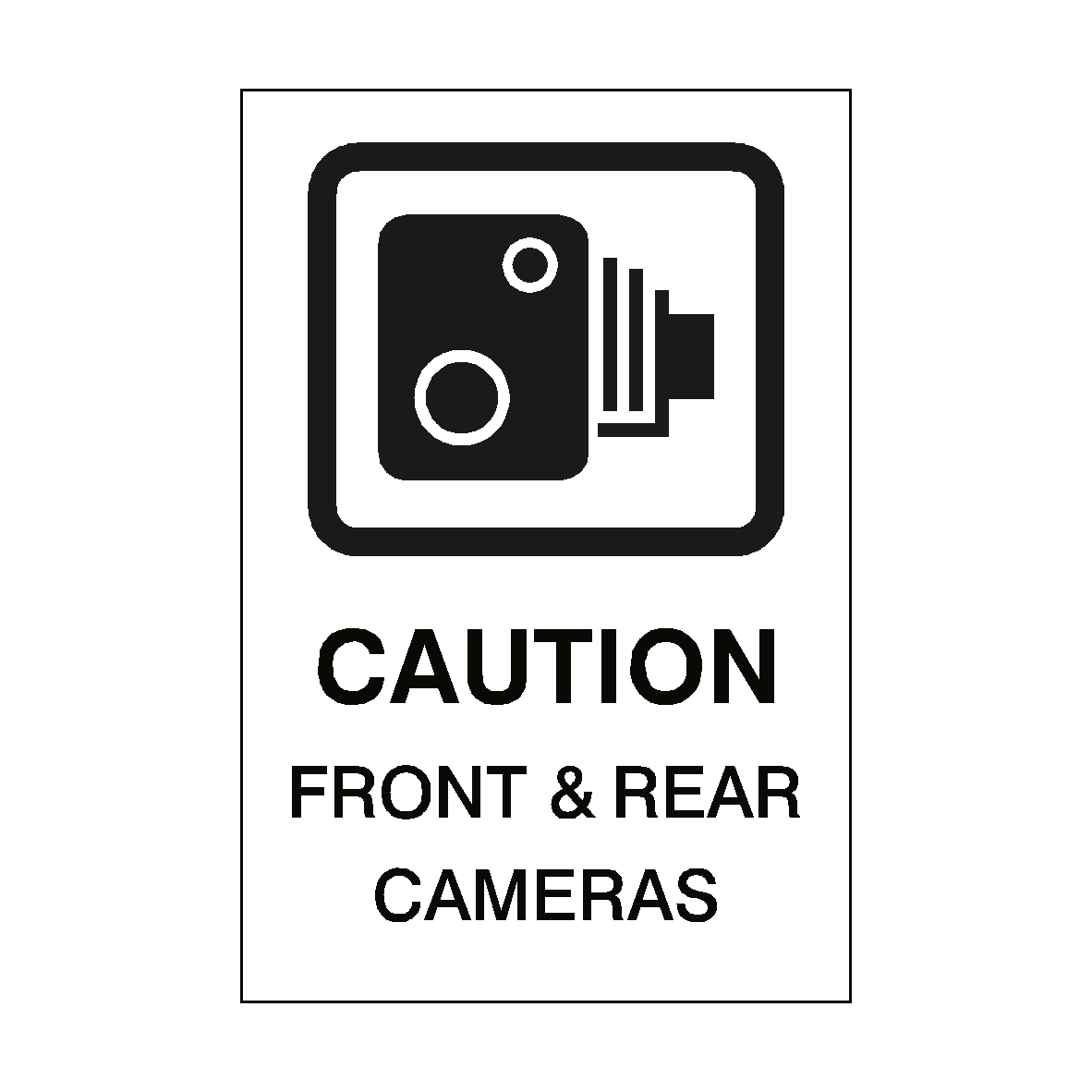 Front & Rear Cameras Vehicle Sticker | Safety-Label.co.uk