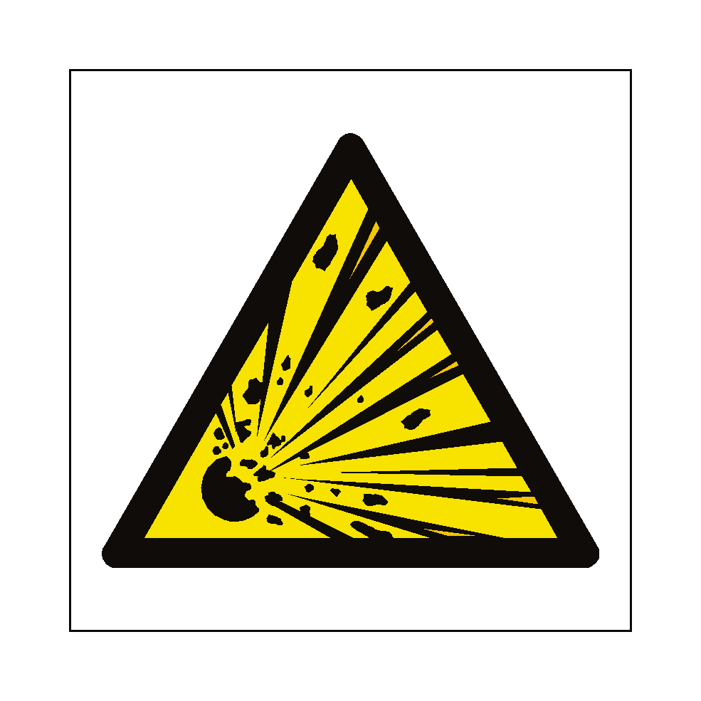 General Explosive Material Hazard Symbol Label | Safety-Label.co.uk
