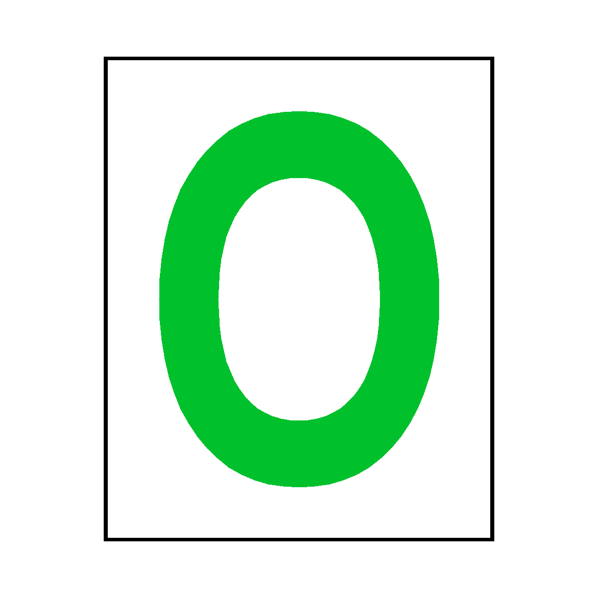 Letter O Sticker Green | Safety-Label.co.uk