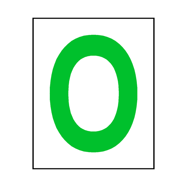 Letter O Sticker Green | Safety-Label.co.uk