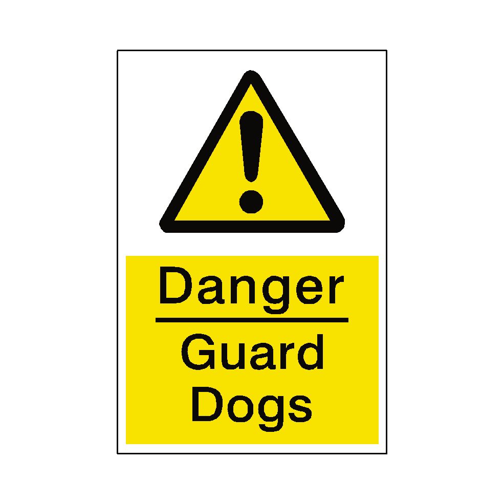 Guard Dogs Hazard Sign | Safety-Label.co.uk