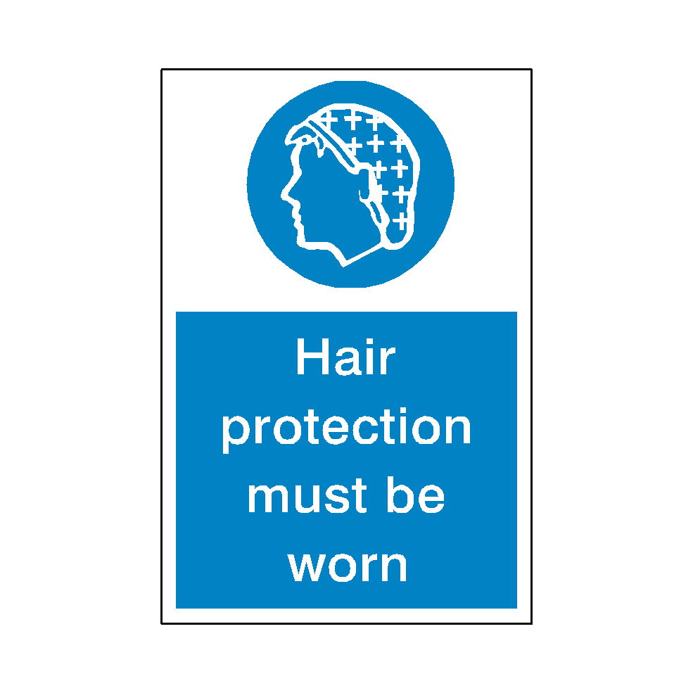Hair Protection Must Be Worn Sticker