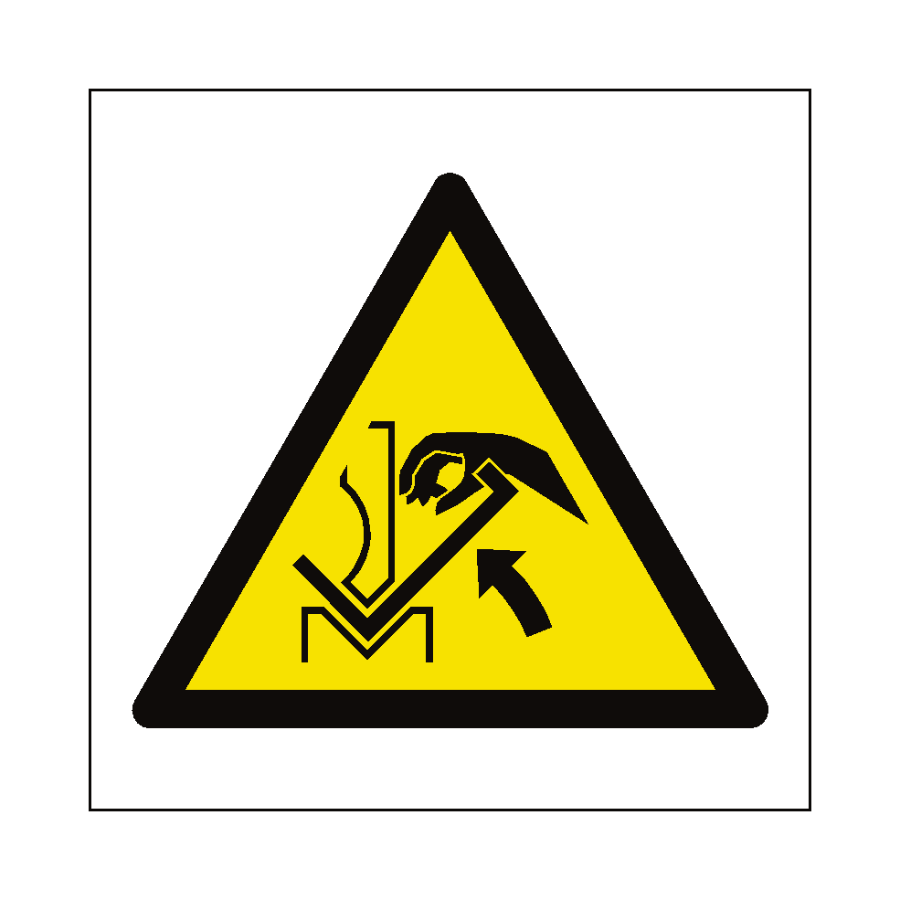 Hand Crush in Press Brake Hazard Symbol Label | Safety-Label.co.uk
