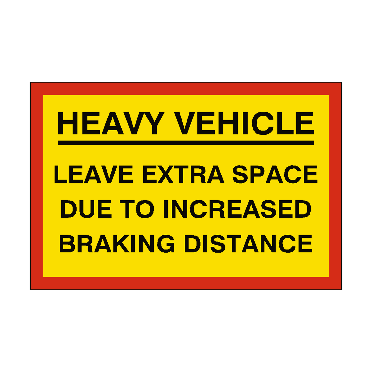 Heavy Vehicle Braking Sticker | Safety-Label.co.uk