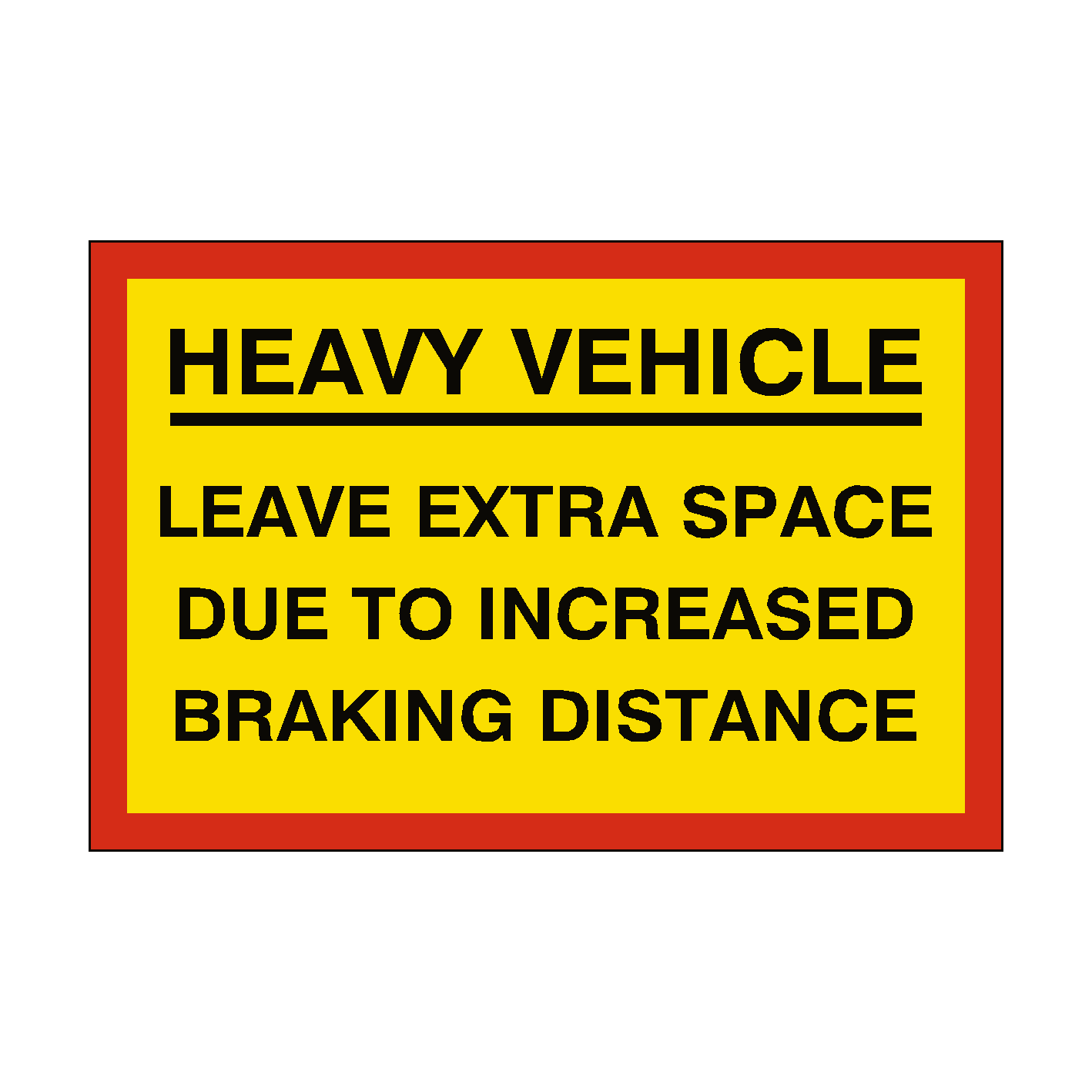 Heavy Vehicle Braking Sticker | Safety-Label.co.uk