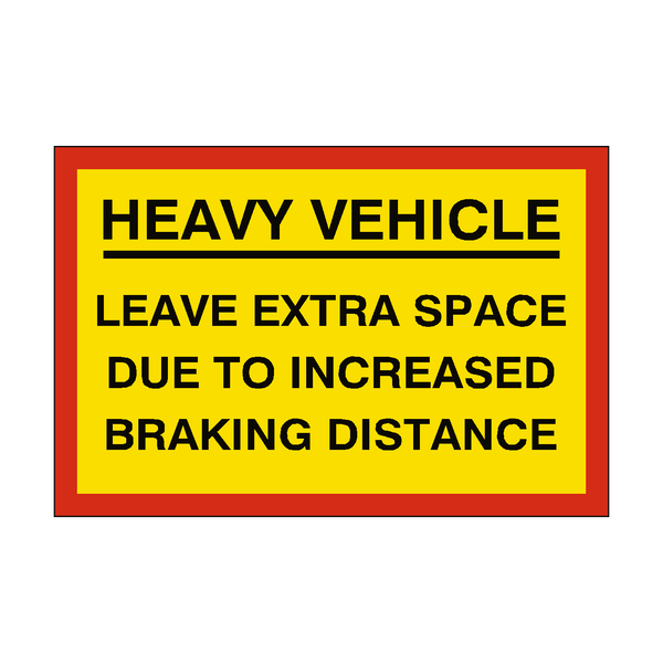 Heavy Vehicle Braking Sticker | Safety-Label.co.uk