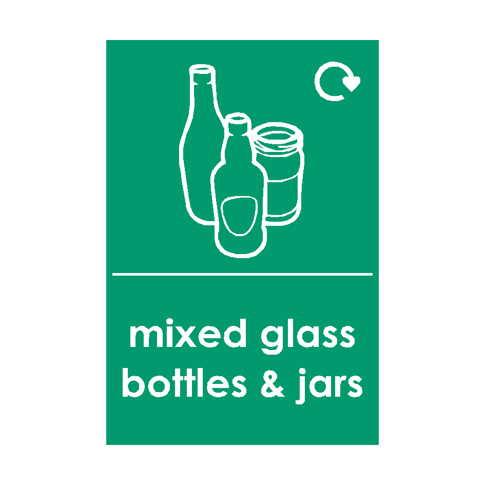 Mixed Glass Waste Sign