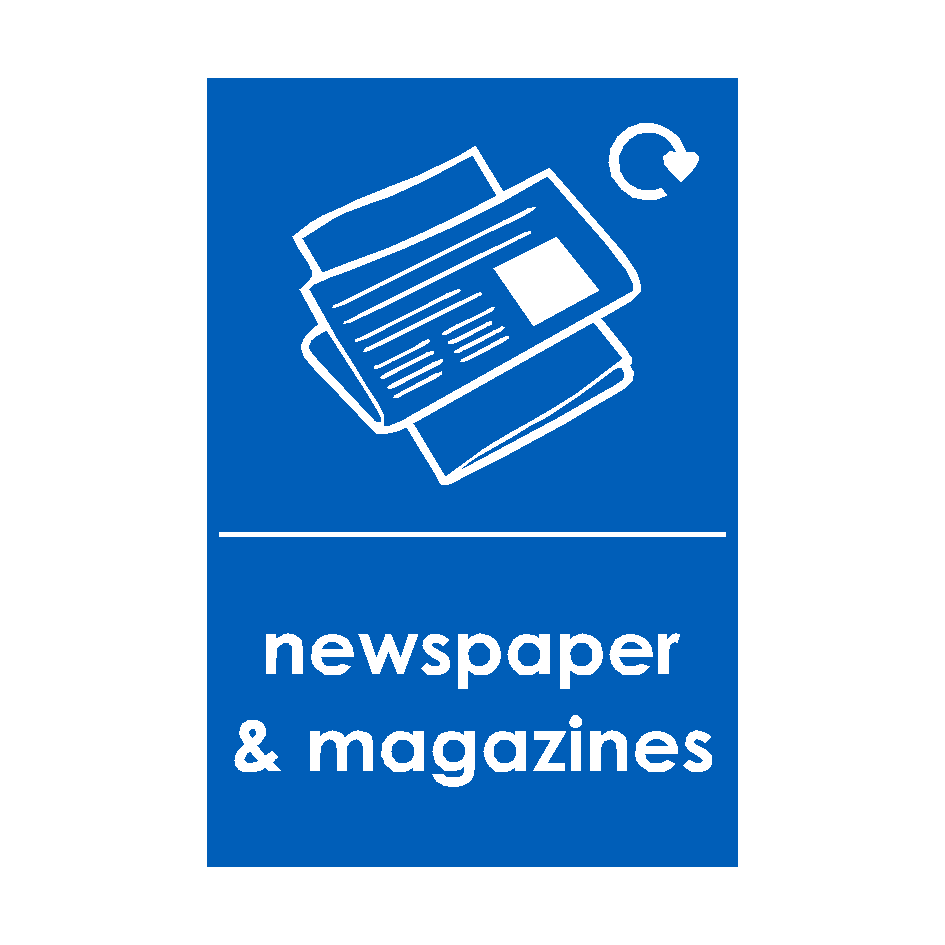 Newspaper and Magazines Waste Recycling Signs | Safety-Label.co.uk