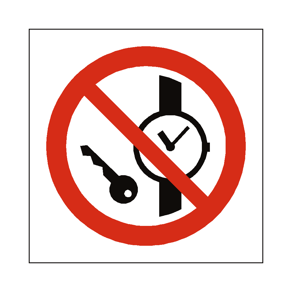 No Metal Objects Symbol Sign
