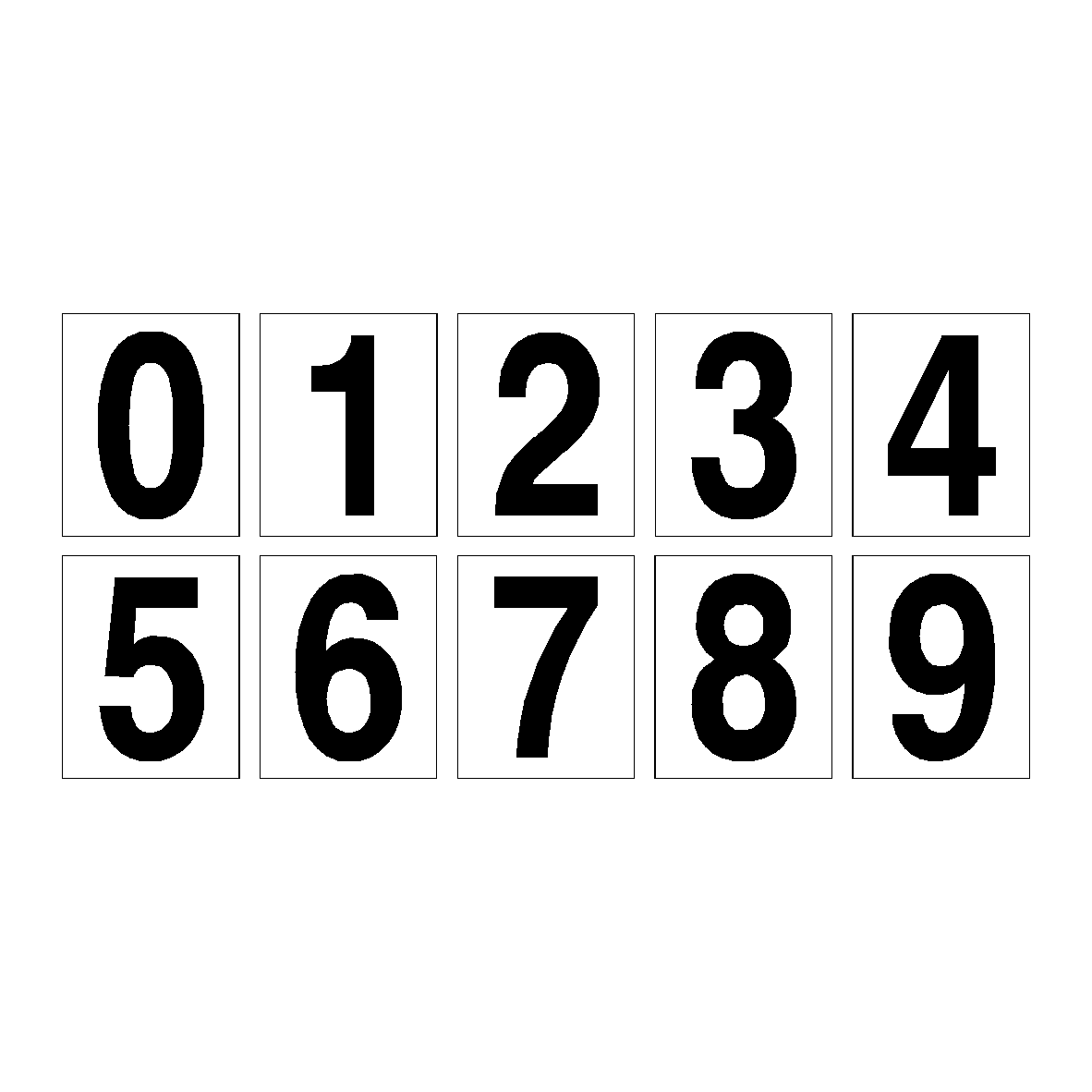 Number Sticker Pack 0 to 9 Black
