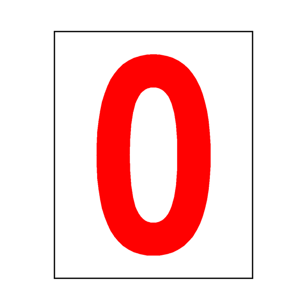 Number 0 Sticker Red | Safety-Label.co.uk