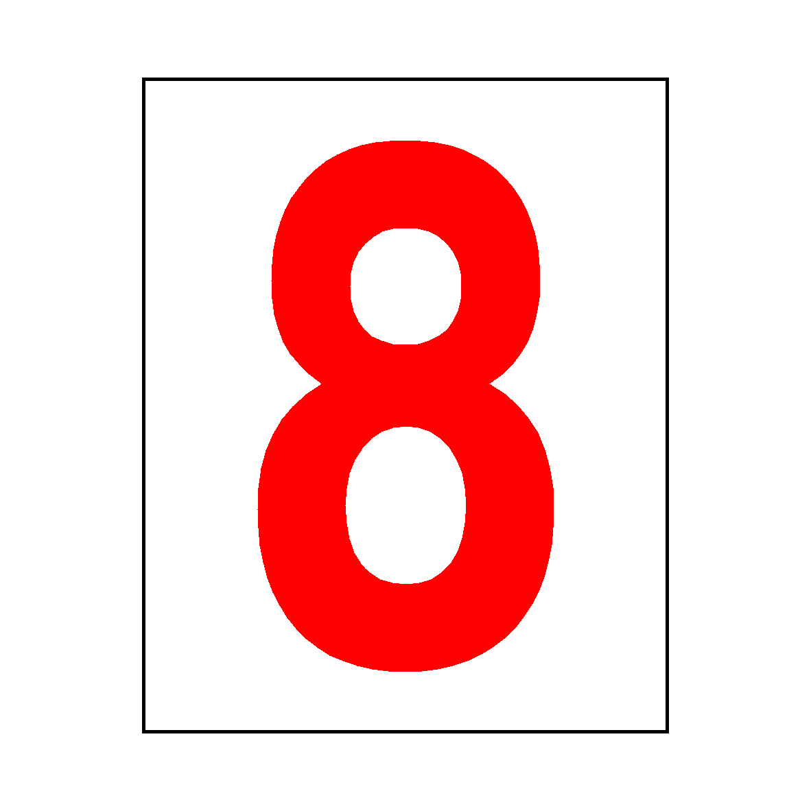Number 8 Sticker Red