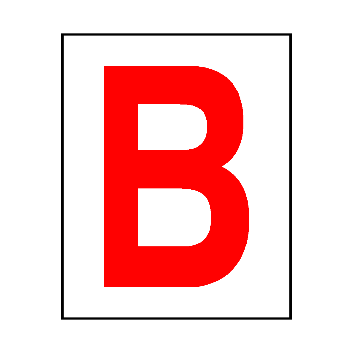 Letter B Sticker Red | Safety-Label.co.uk