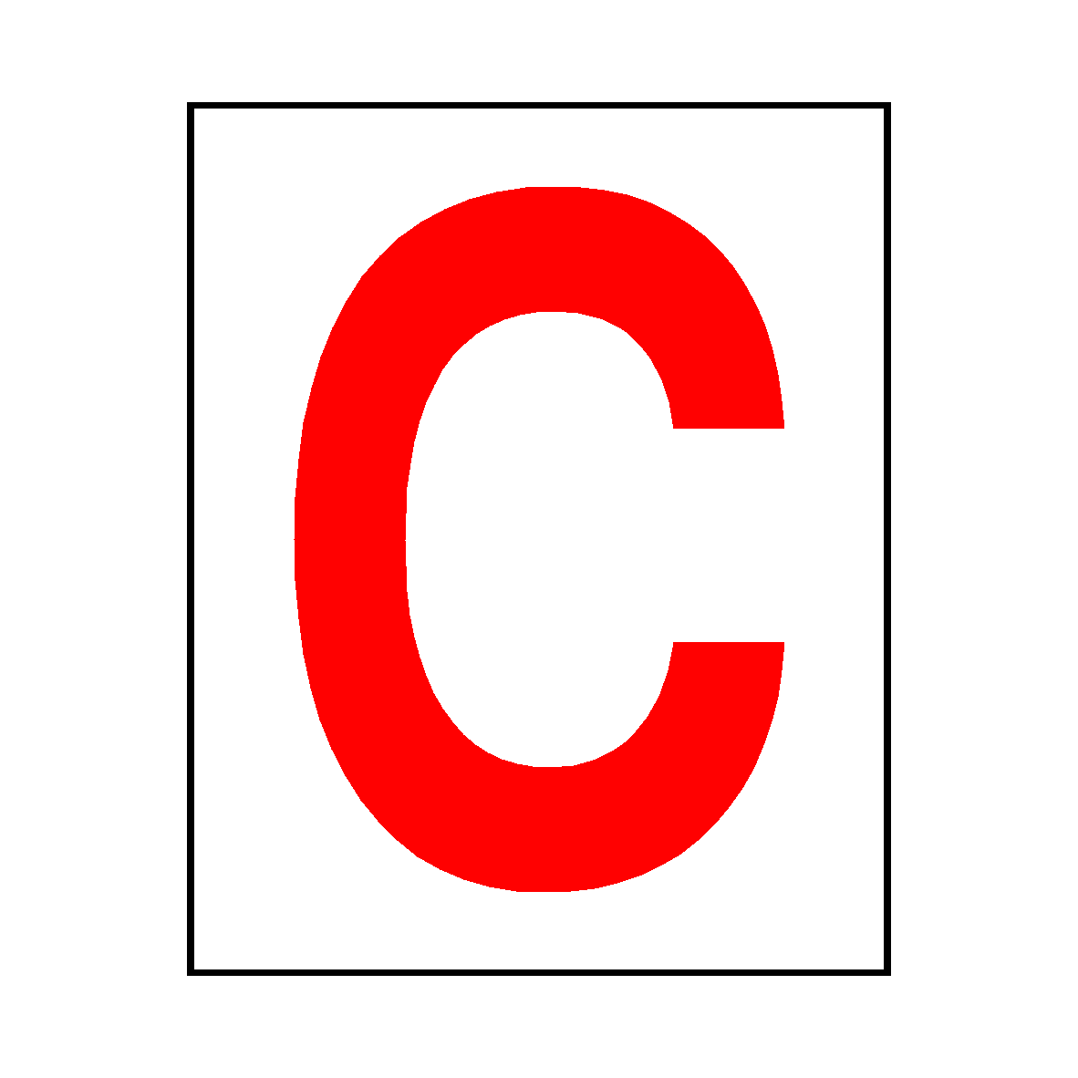 Letter C Sticker Red | Safety-Label.co.uk
