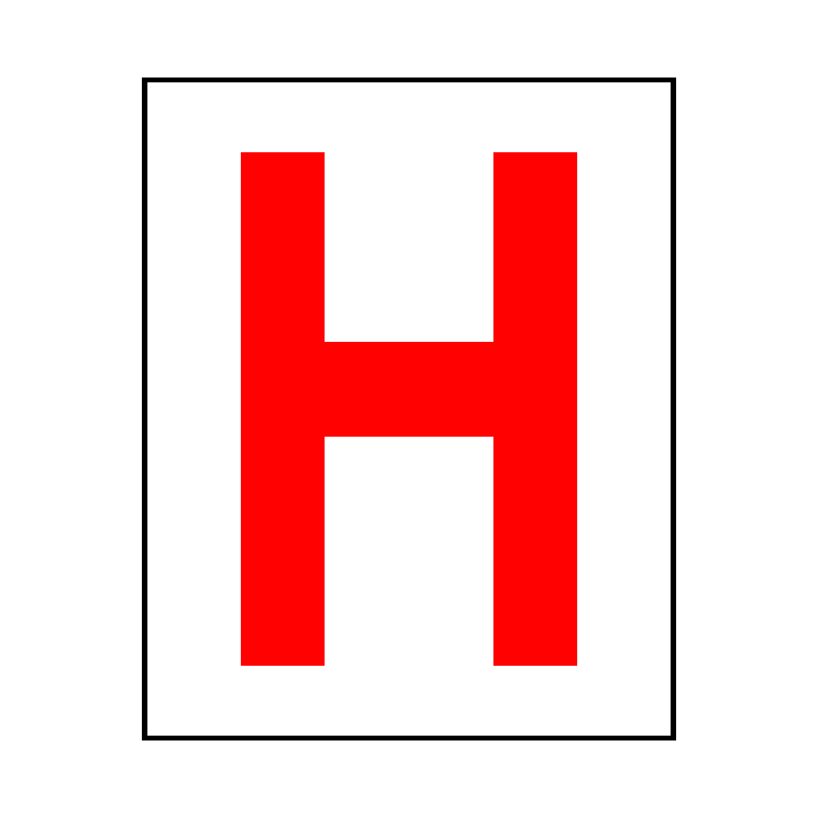 Letter H Sticker Red | Safety-Label.co.uk