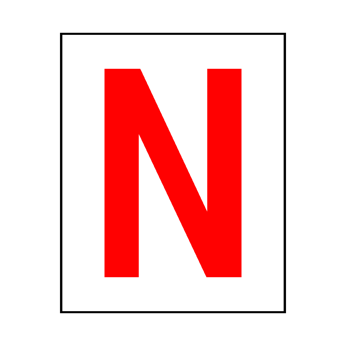 Letter N Sticker Red